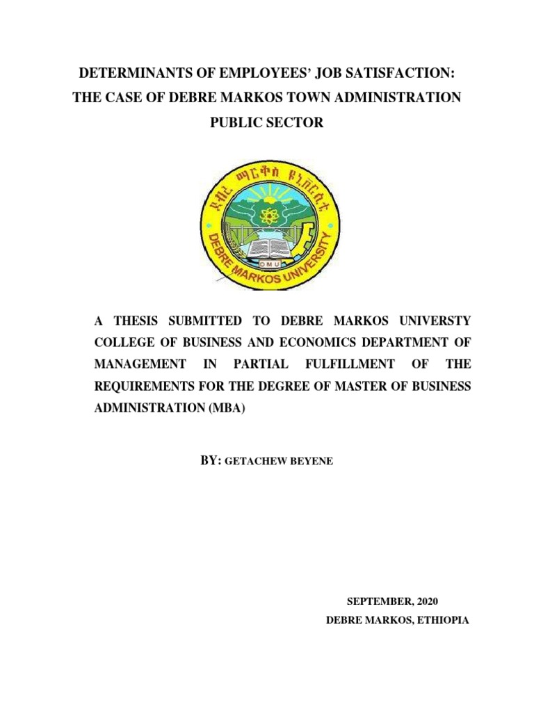 Final Thesis Getachew Beyene | PDF | Job Satisfaction | Psychology