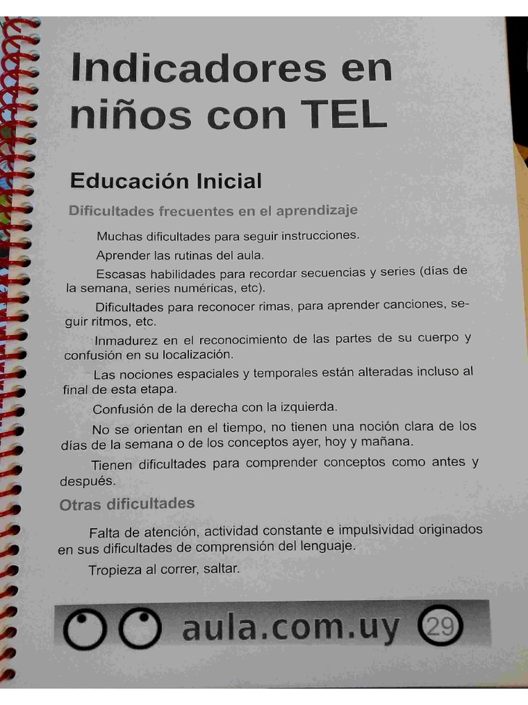 Indicadores de Niños Con TEL | PDF