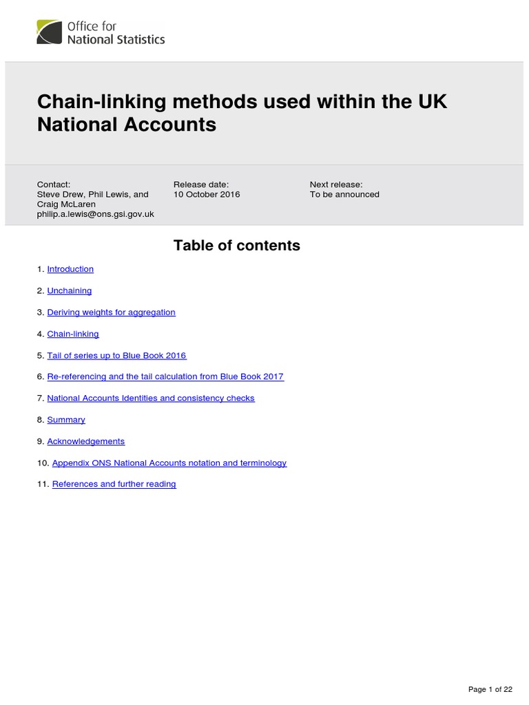 Chain-Linking Methods Used Within The UK National Accounts | PDF ...