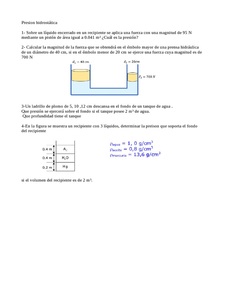 TP Presion Hidrostatica | PDF