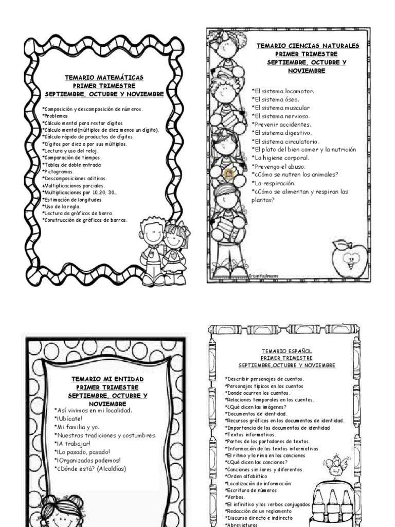 Temarios 3º Primer Trimestre | PDF