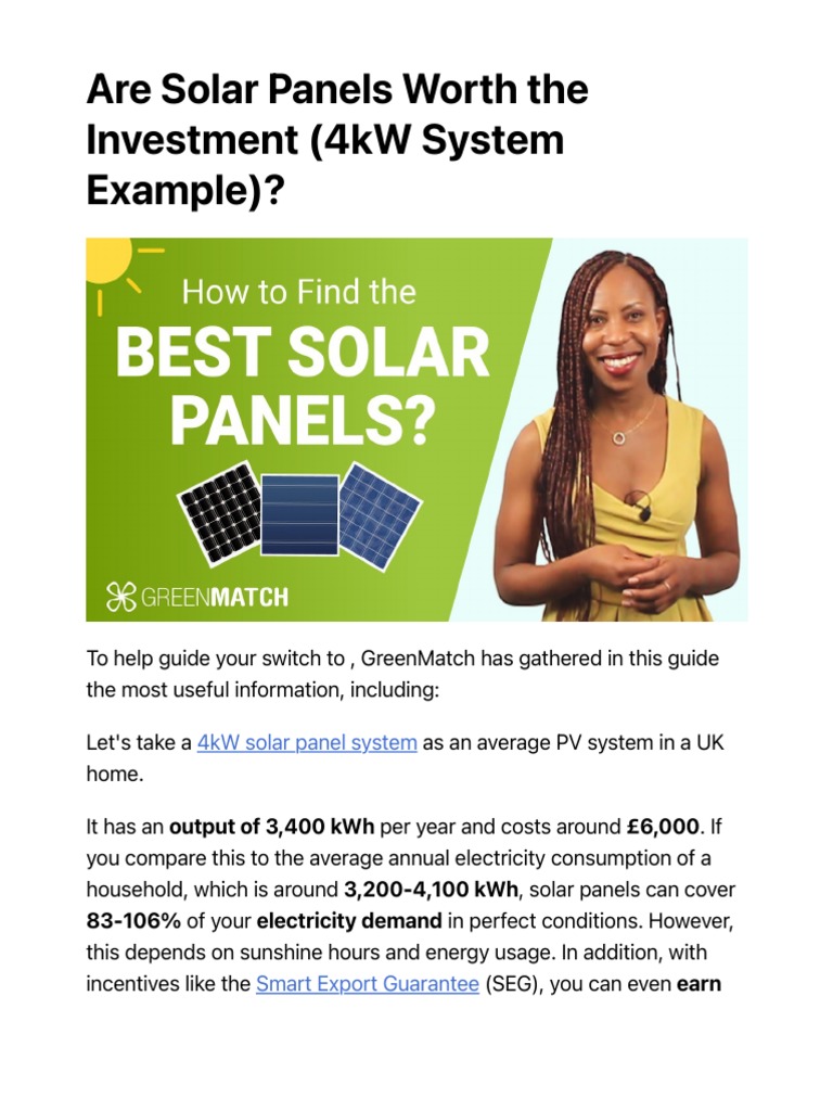 Solar Panel Investment Guide UK 2022 | PDF | Solar Power | Photovoltaics