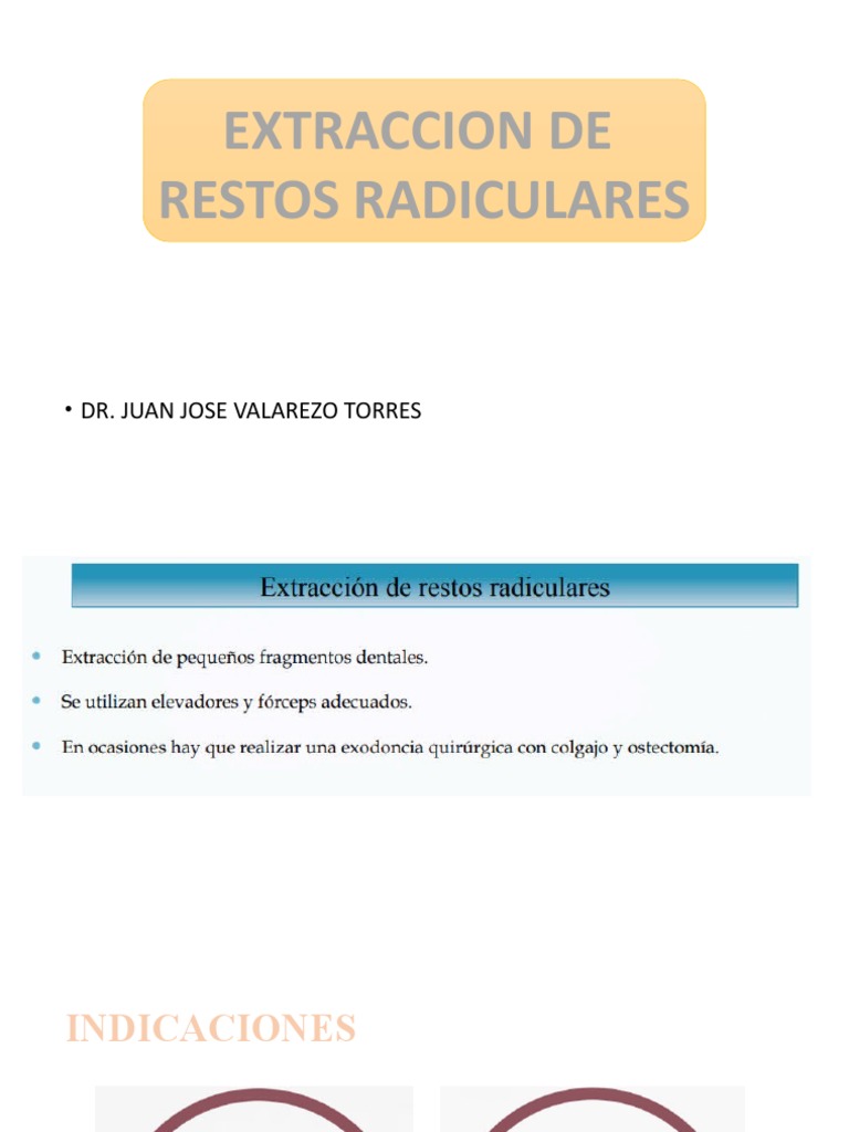 Extraccion de Restos Radiculares | PDF | Cirugía | Hueso