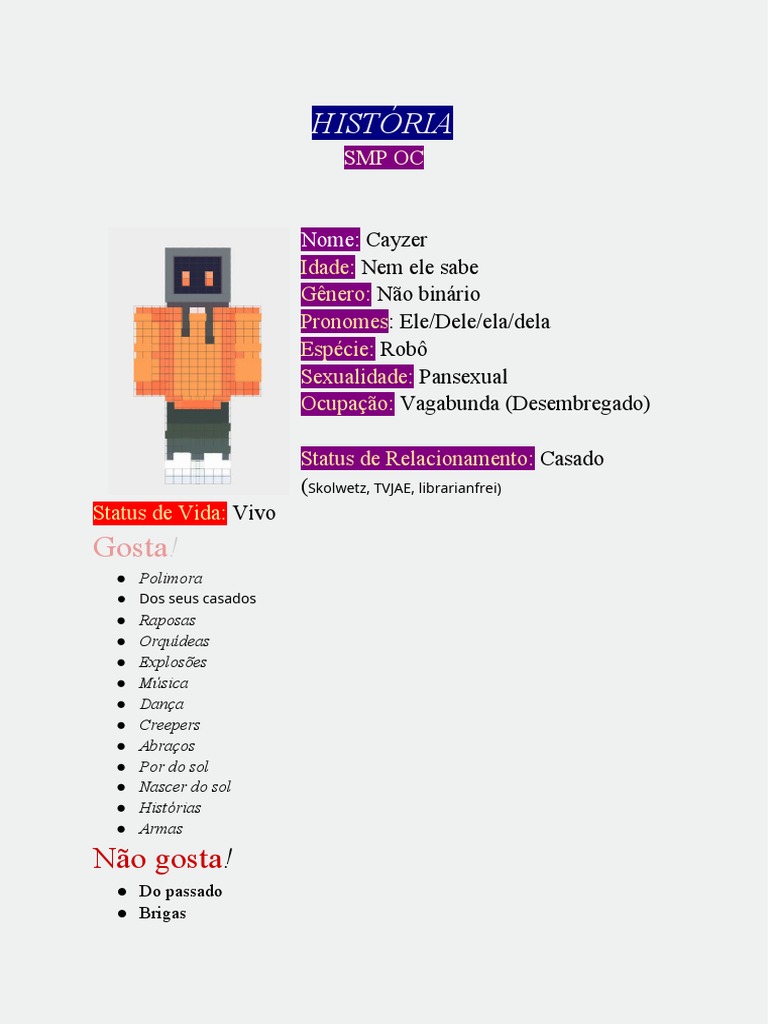 Ficha de Personagem Cayzer | PDF