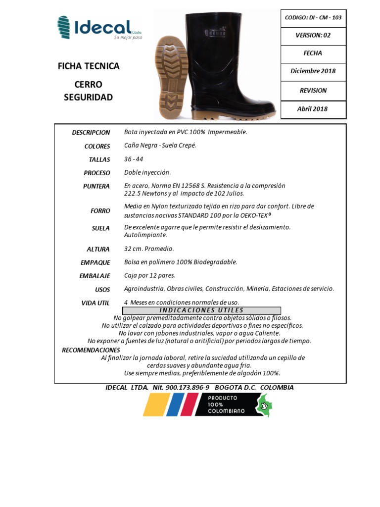 BOTA CAUCHO-Cerro PVC Negra | PDF