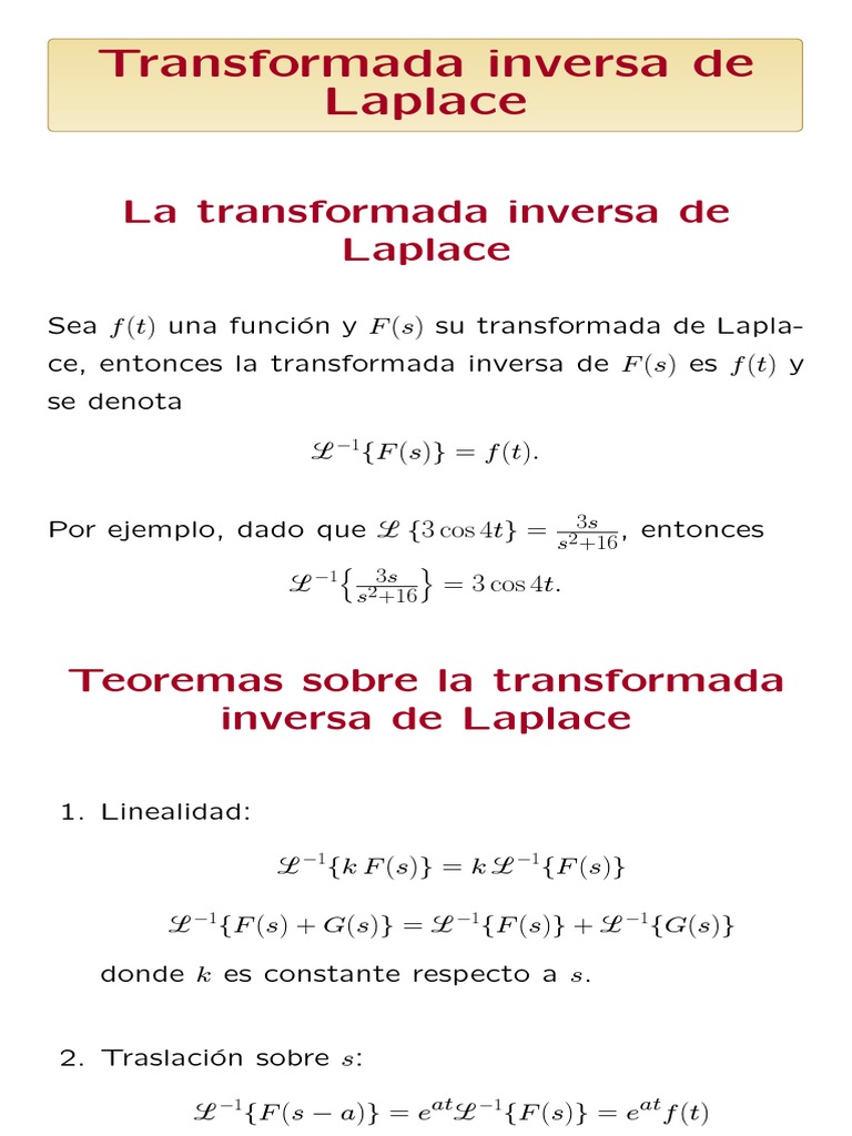 6 Transformada Inversa | PDF | Análisis matemático | Álgebra