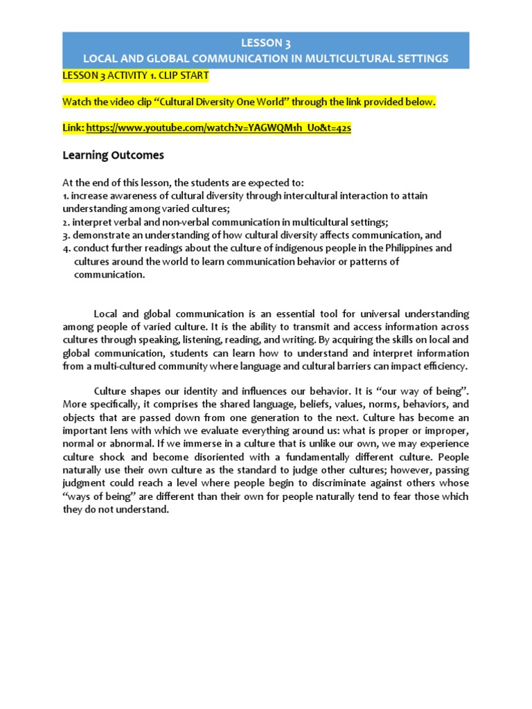 Understanding Cultural Diversity in Communication | PDF | Communication | Multiculturalism