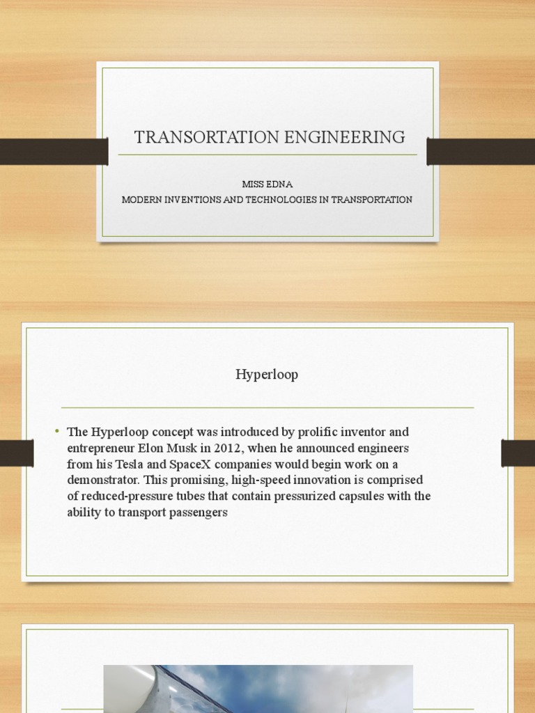 Modern Inventions in Transportation-1 | PDF | Traffic | Hyperloop
