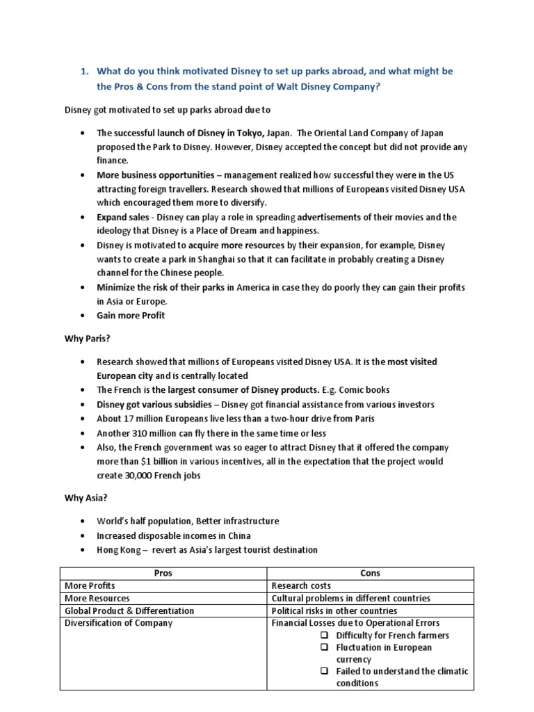 Disney Case Study | PDF | The Walt Disney Company | Walt Disney