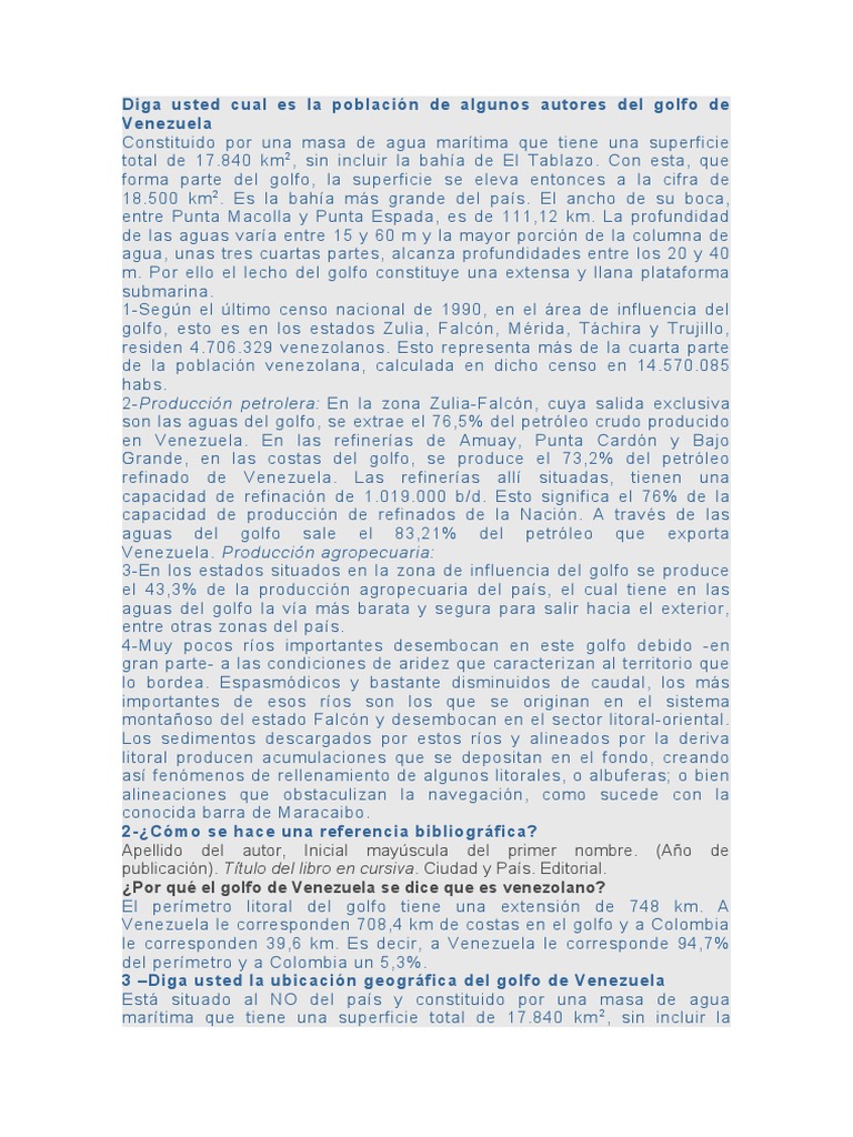 Características del Golfo de Venezuela | PDF | Músculo | Venezuela