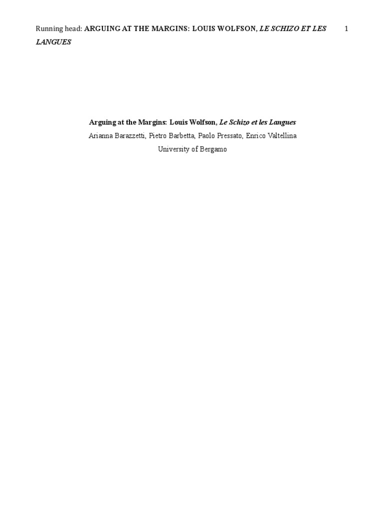Arguing at The Margins Louis Wolfson Le | PDF | Jean Paul Sartre