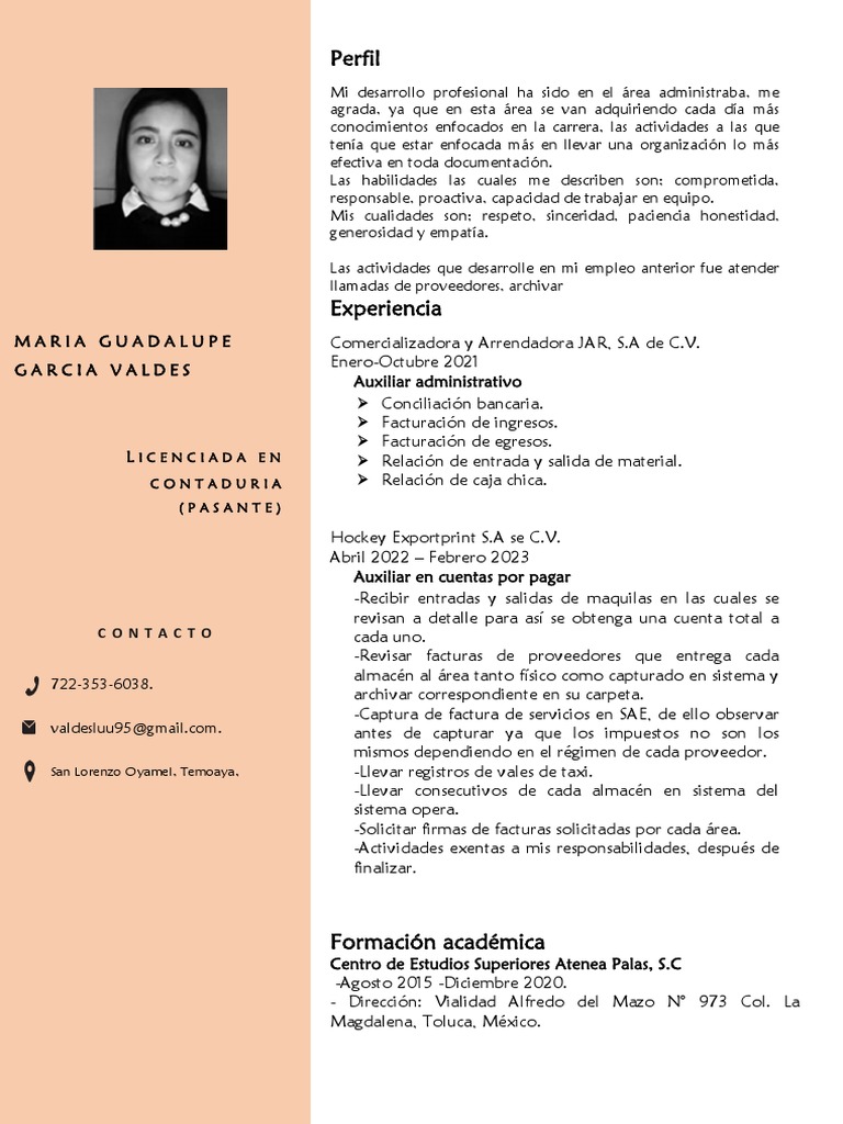 CV Maria Guadalupe Garcia Valdes | PDF CV Maria Guadalupe Garcia Valdes | PDF
