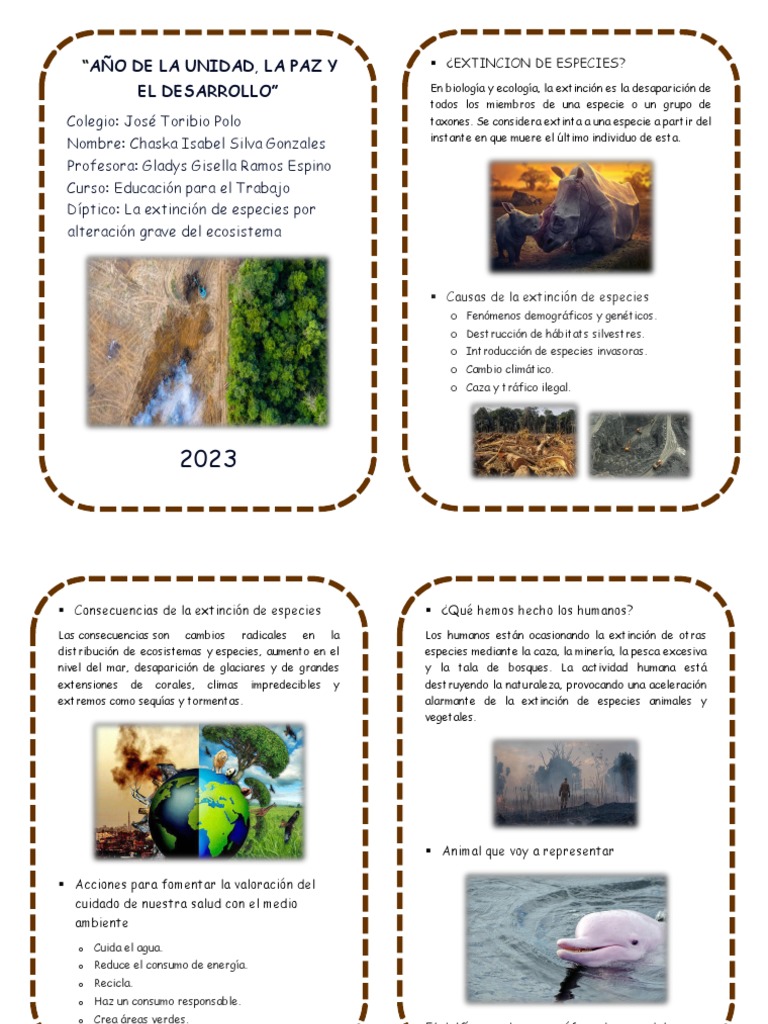Diptico de La Extincion de Las Especies | PDF