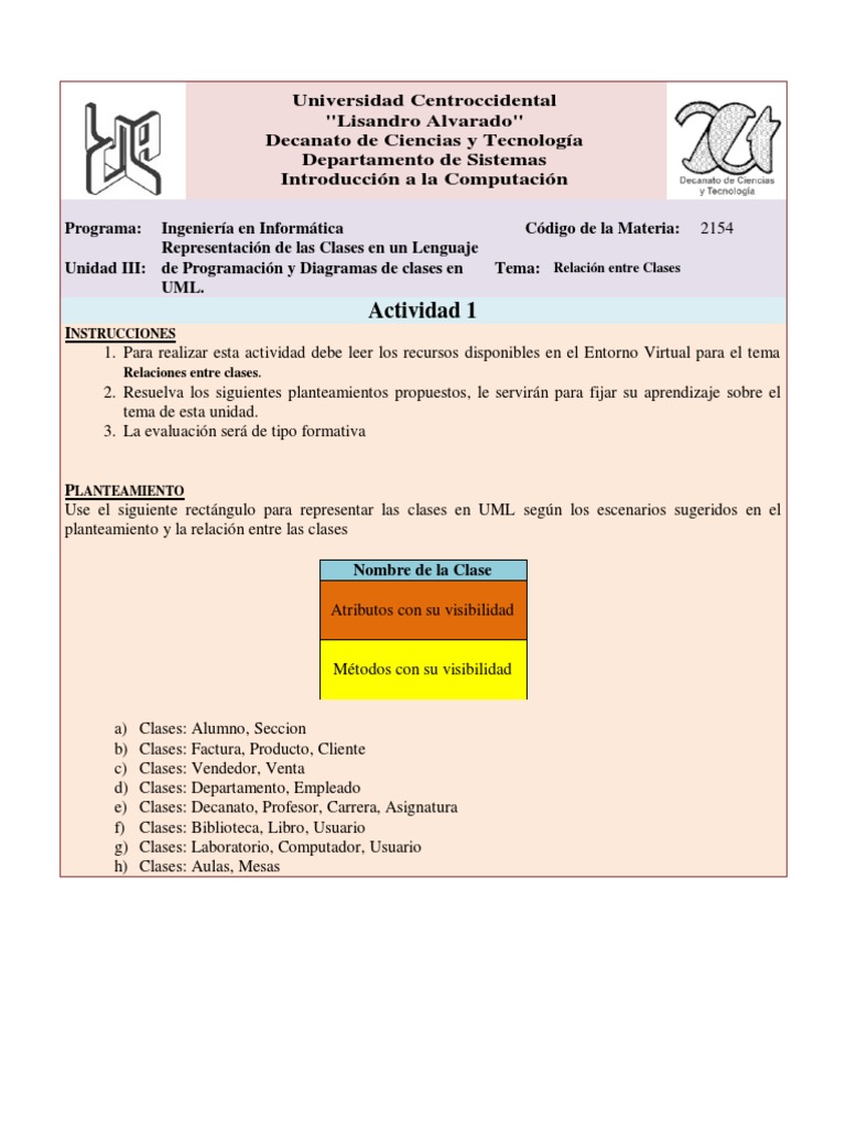 Relaciones entre Clases en UML | PDF