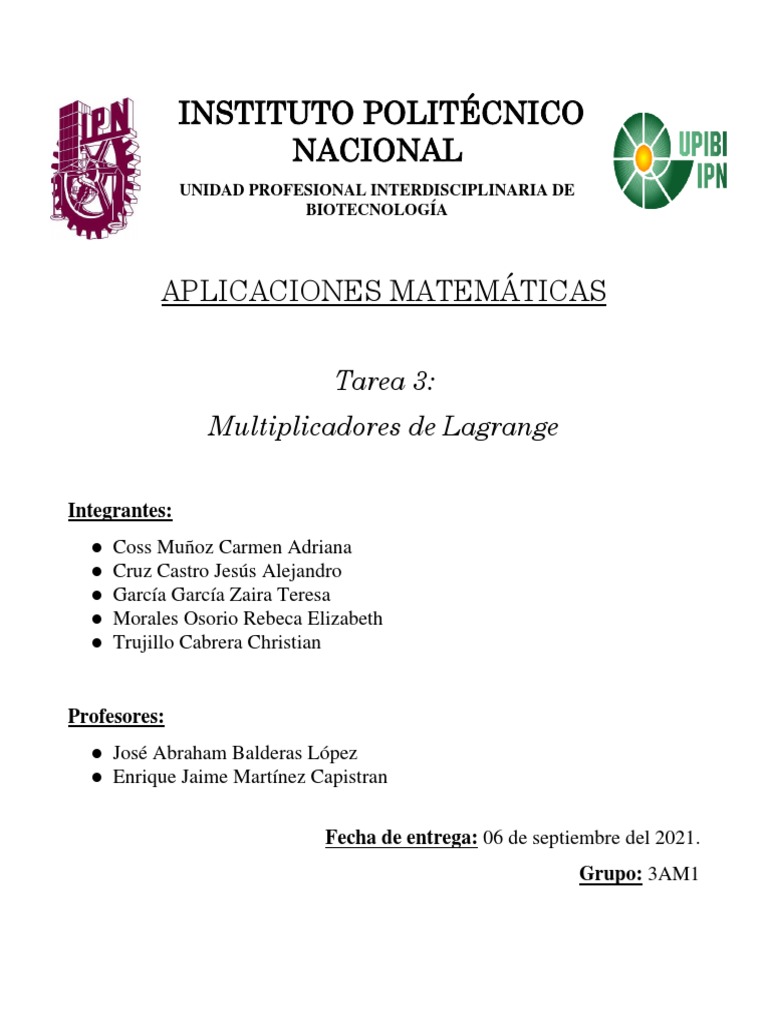 Multiplicadores de Lagrange | PDF | Geometría Elemental | Matemáticas