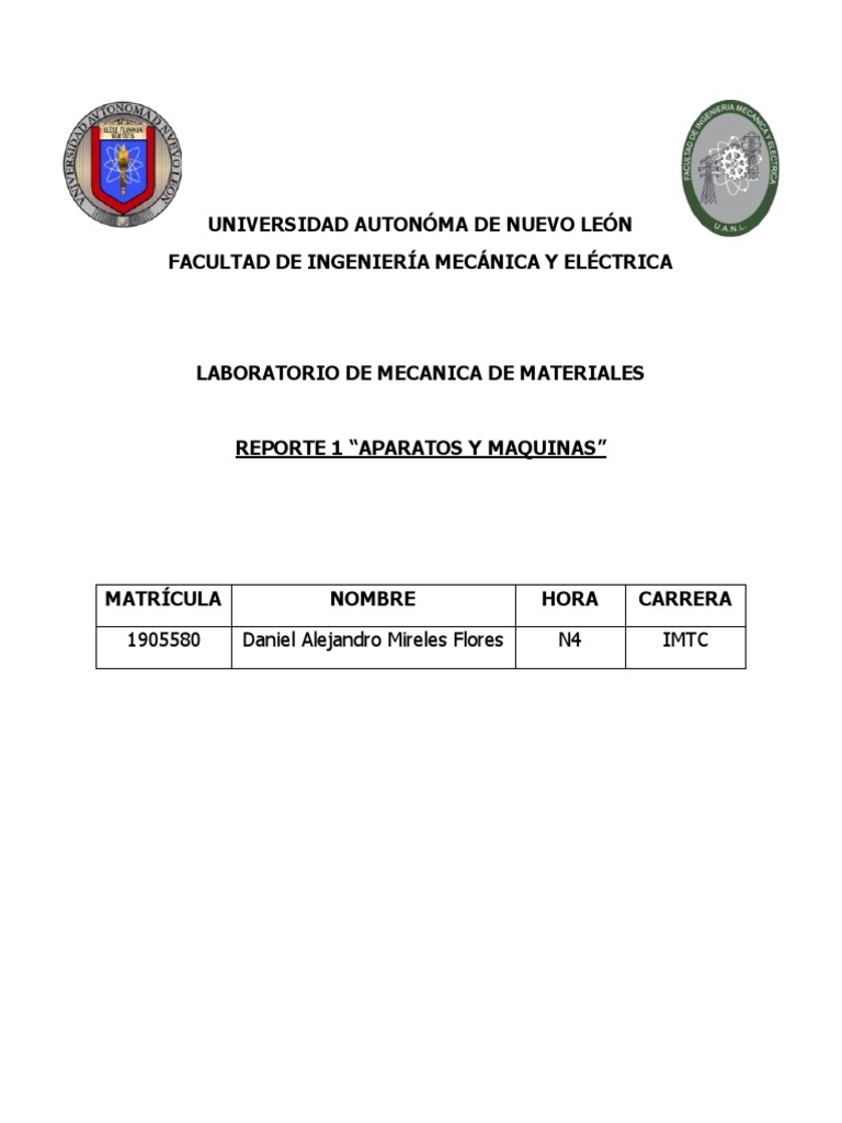 Reporte 1 Mec Materiales | PDF | Deformación (ingeniería) | Ingeniería mecánica