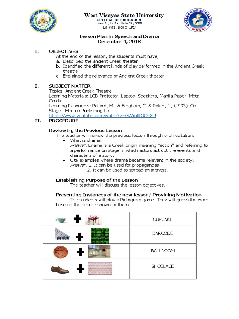 Lesson Plan in Speech and Drama Compilation Final | PDF | Puppets ...