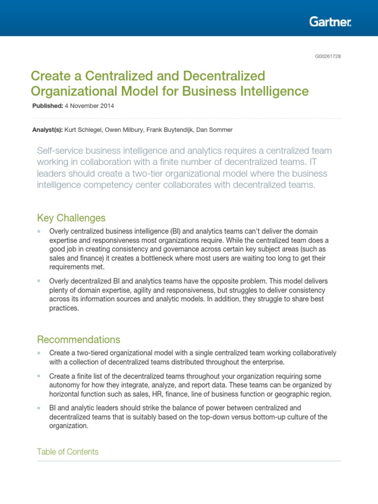 Create A Centralized and Decentralized Organizational Model For ...