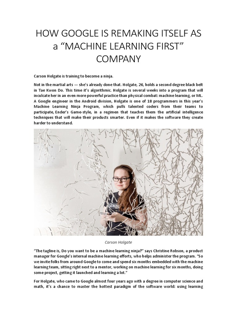 How Google Is Remaking Itself As A Machine Learning First Company | PDF ...