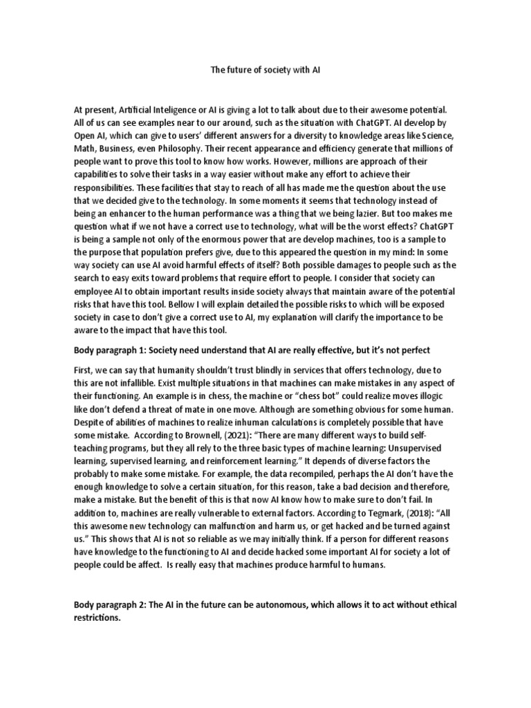 The Future of Society With AI | PDF | Artificial Intelligence ...