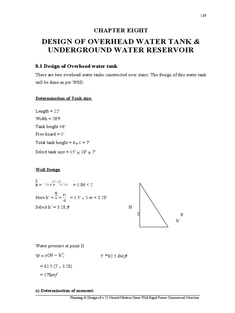 Serial-10 CHAPTER VIII-Design of Water Tank | PDF | Wall | Length