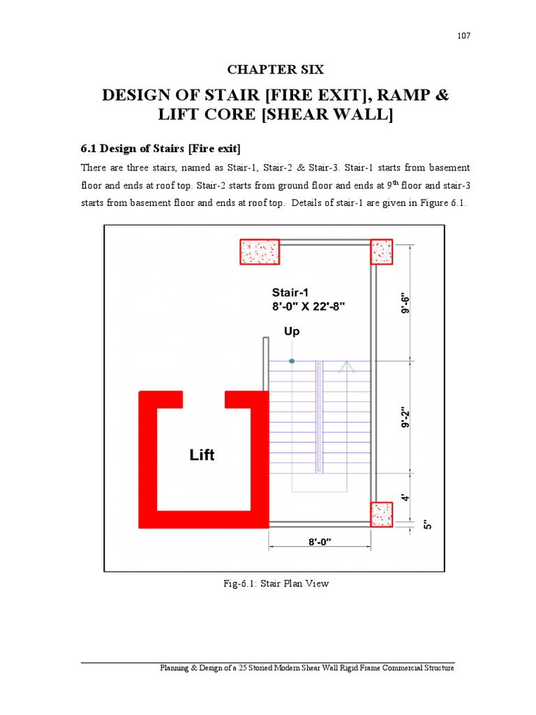 Serial-8 CHAPTER VI-Design of Stair, Ramp & Lift Core | PDF | Stairs | Wall