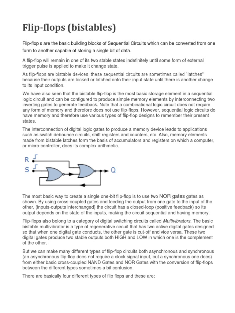 Bistabile | PDF | Logic Gate | Electrical Circuits