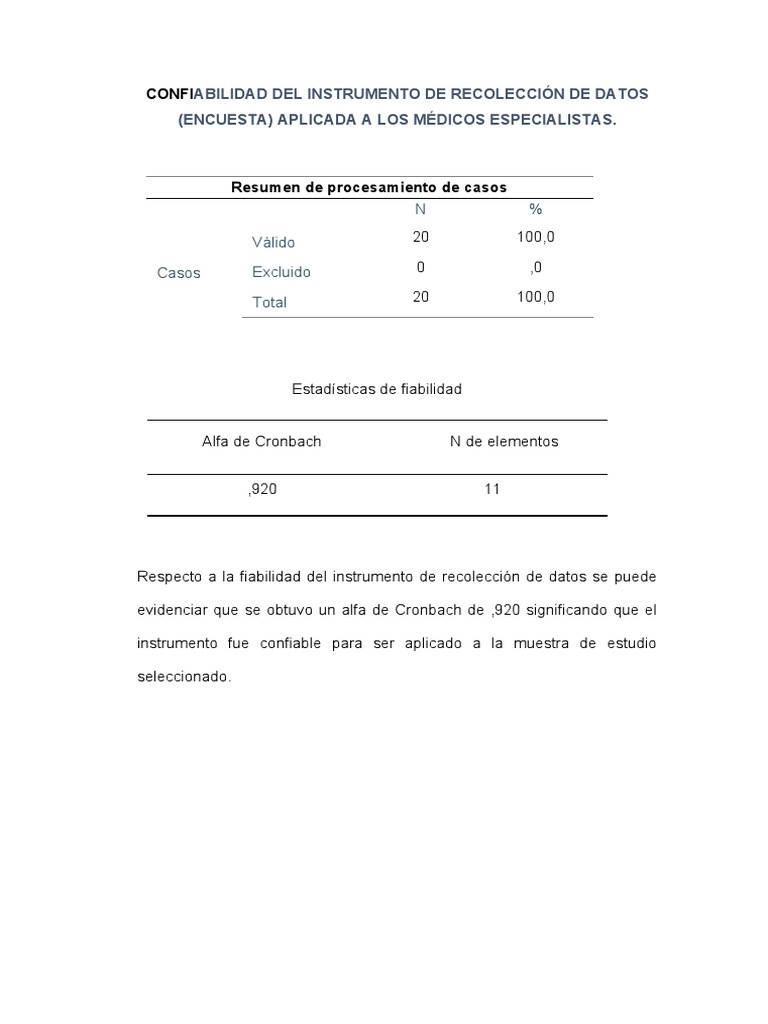 Prueba de Confiabilidad | PDF