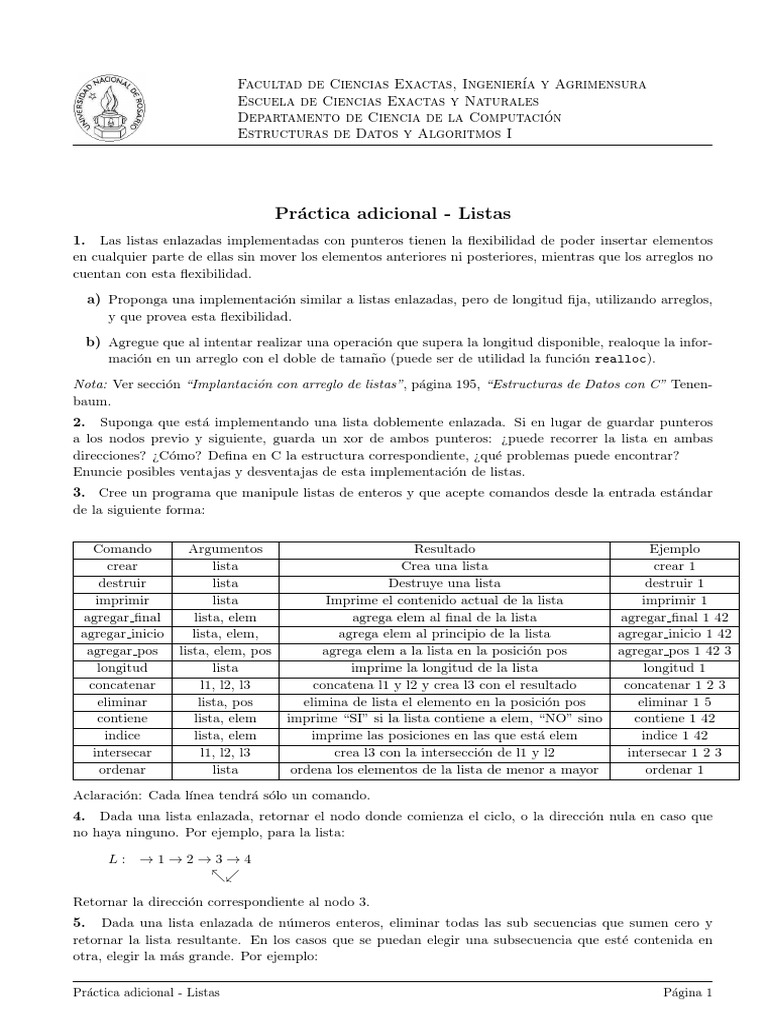 Práctica 2 de Listas en C | PDF | Desarrollo de software | Ciencias de ...
