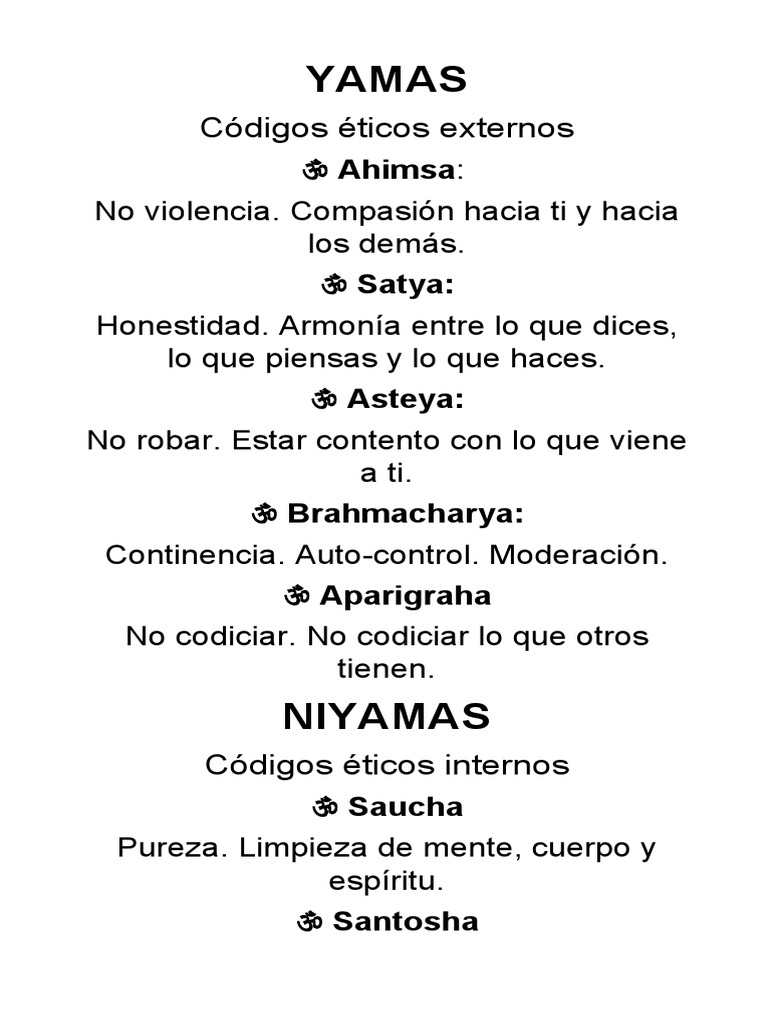 Yama y Niyamas | PDF
