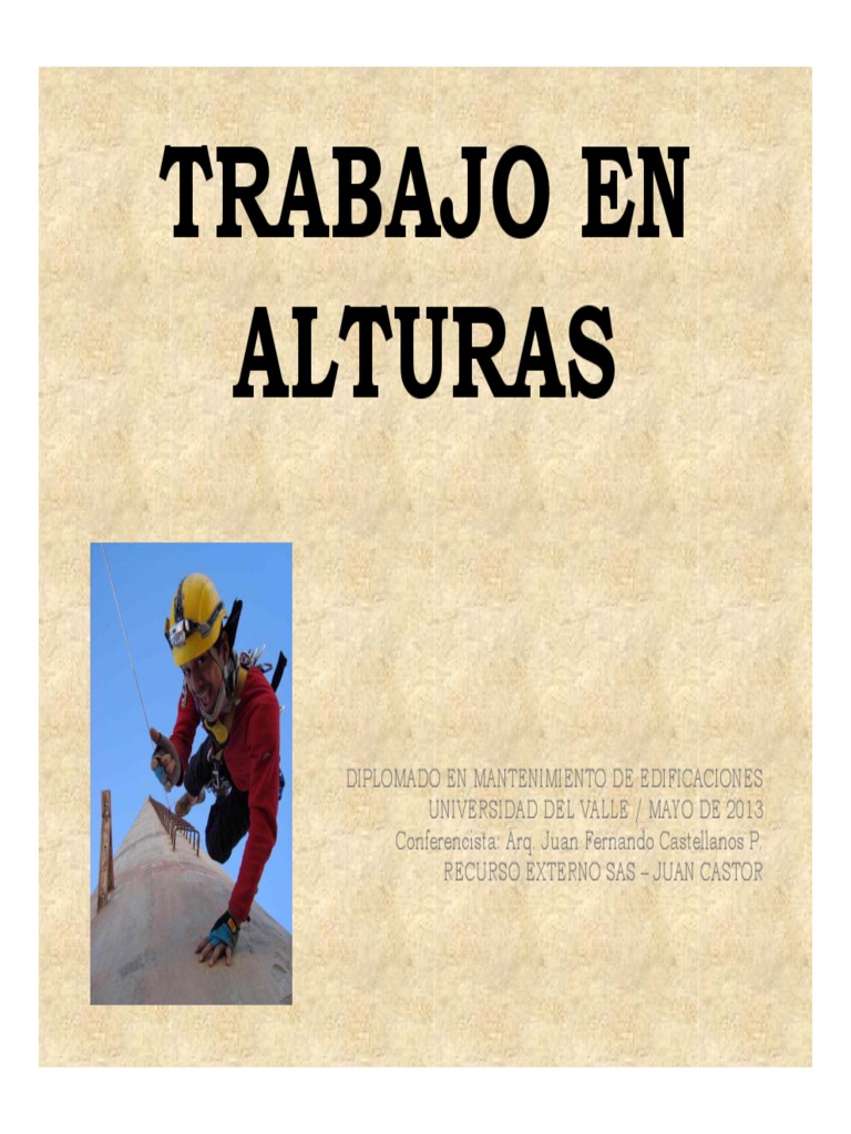 Trabajo Seguro en Alturas: Normas y Riesgos | PDF | Andamio | Seguridad ...