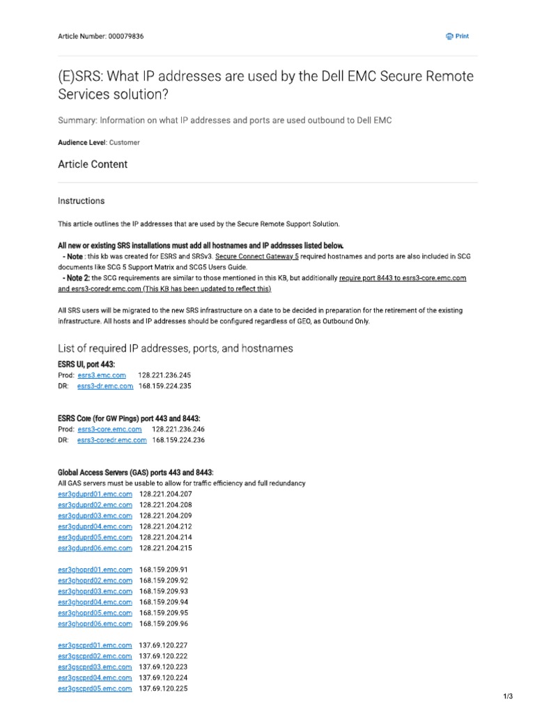 Ip To Be Allowed For SRS | PDF