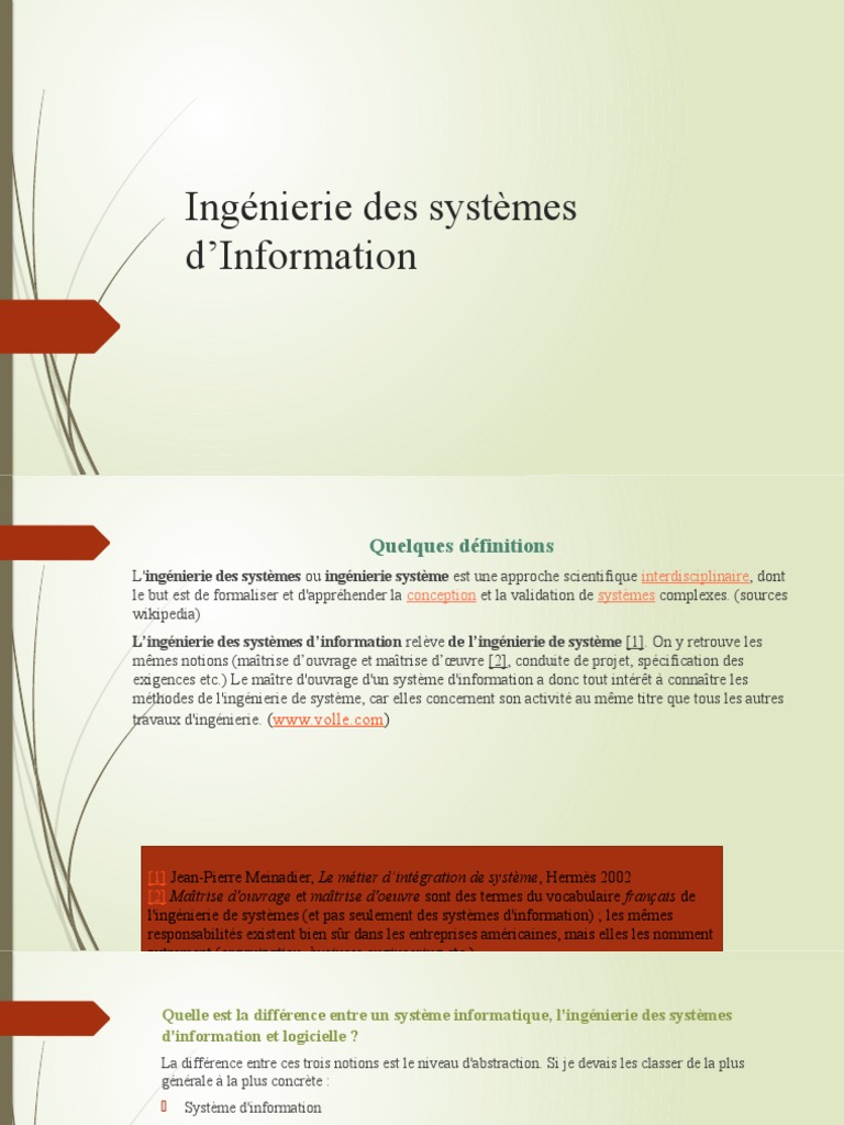 Introduction Au SI | PDF | Ingénierie des systèmes | Système d'information