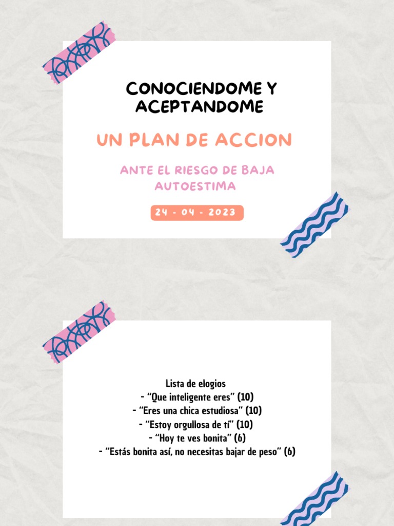 Conociendome Y Aceptandome Un Plan De Accion Pdf
