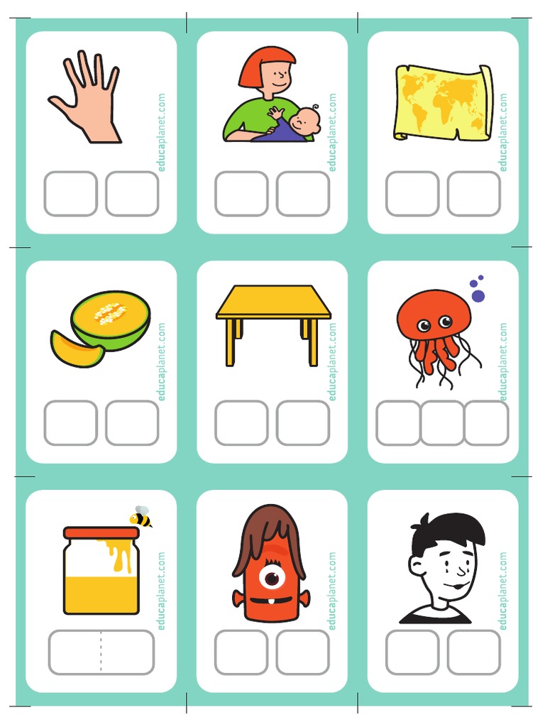 Tarjetas Palabras Silabas Ma | PDF