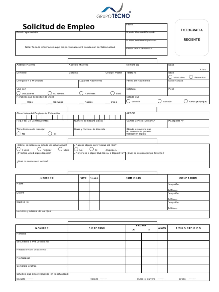 Solicitud de Empleo | PDF