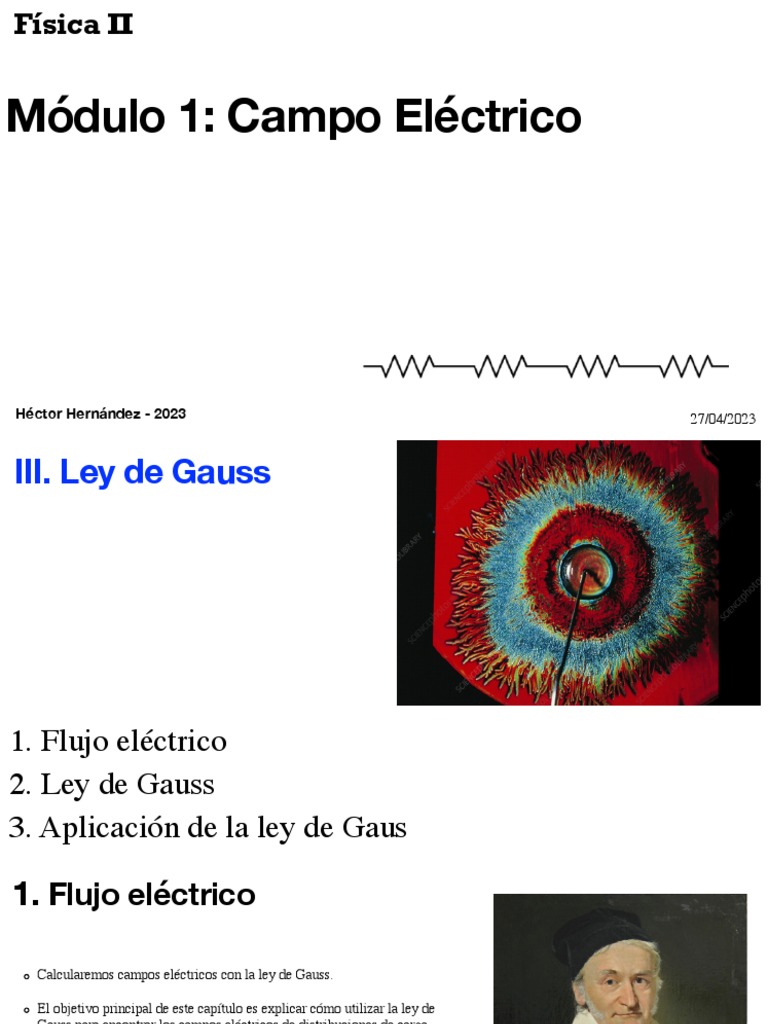 Ley de Gauss | PDF | Campo eléctrico | Carga eléctrica