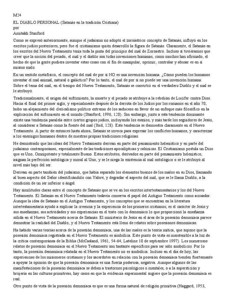 M24 El Diablo Personal - Satanás en La Tradición Cristiana | PDF | Satán | Demonios