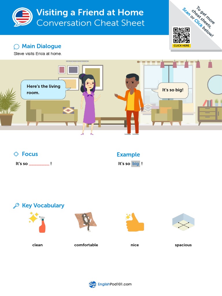 English Conversation Cheat Sheet: Home Visits | PDF