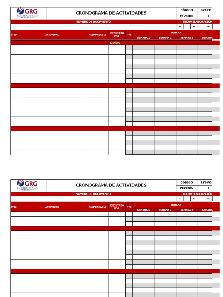FO SST 03 Cronograma Actividades | PDF FO SST 03 Cronograma Actividades | PDF