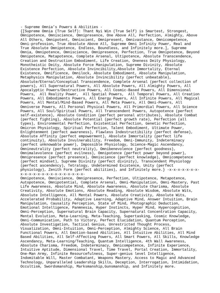 Testing123 (Don't Read) | PDF | Omnipotence | Mind