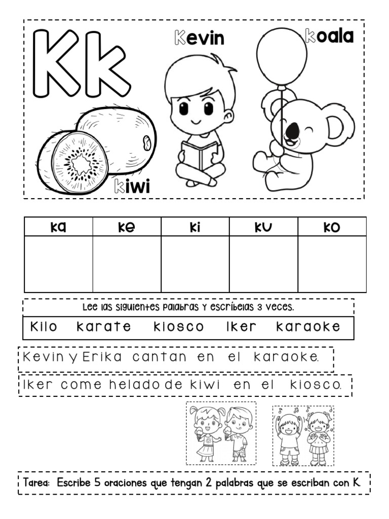 Oraciones educativas con la letra K | PDF