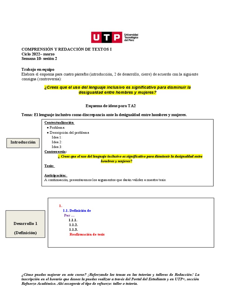 S10.s2-Esquema para TA2 | PDF