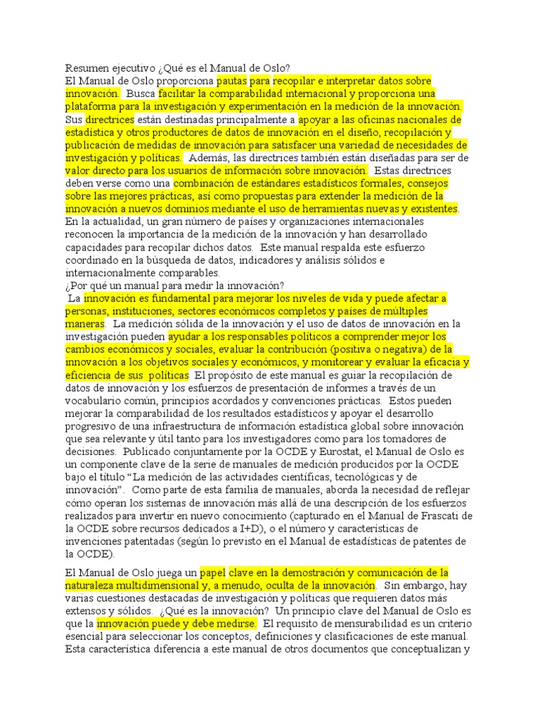 Manual De Oslo Pdf Innovación Marketing
