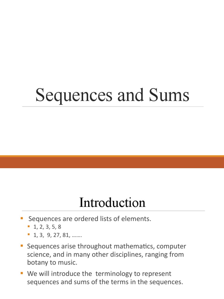 Ds Lecture Sequence And Sums Pdf Summation Sequence