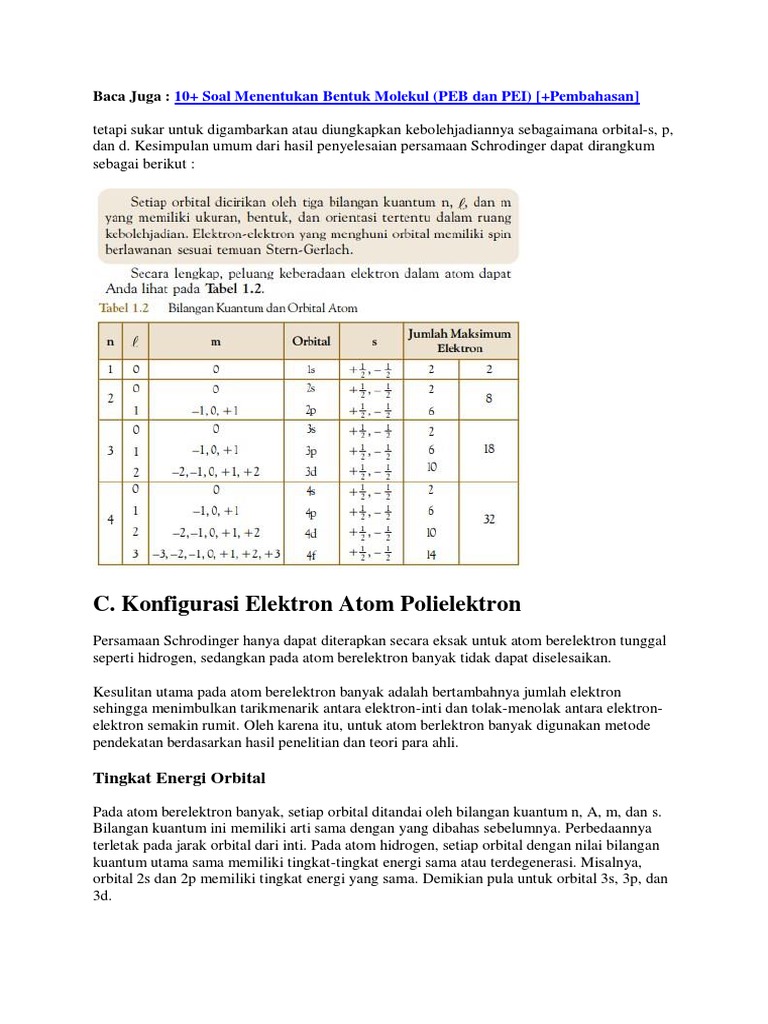 Konfigurasi Elektron Atom | PDF | Sains & Matematika