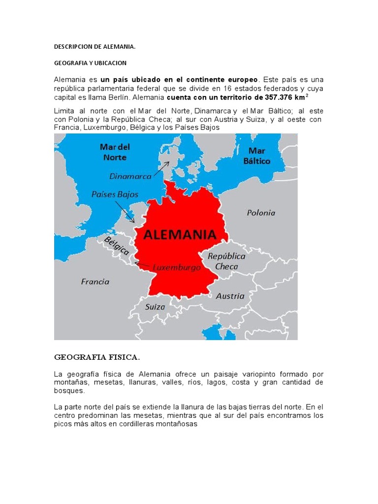 Geografía y Descripción de Alemania | PDF | Alemania | Política mundial