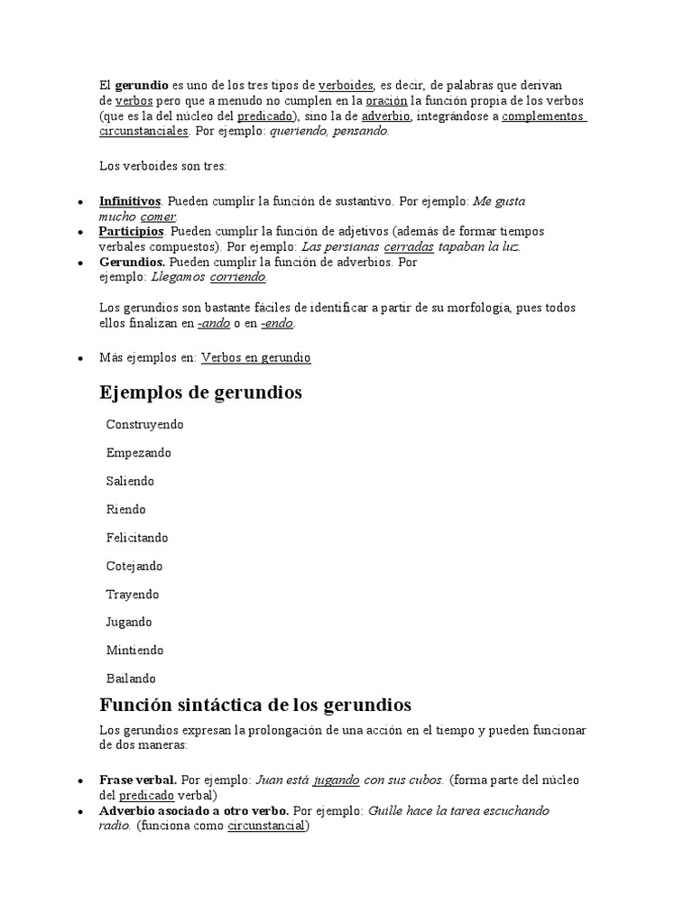 Gerundio: Definición y Usos Correctos | PDF | Verbo | Adverbio