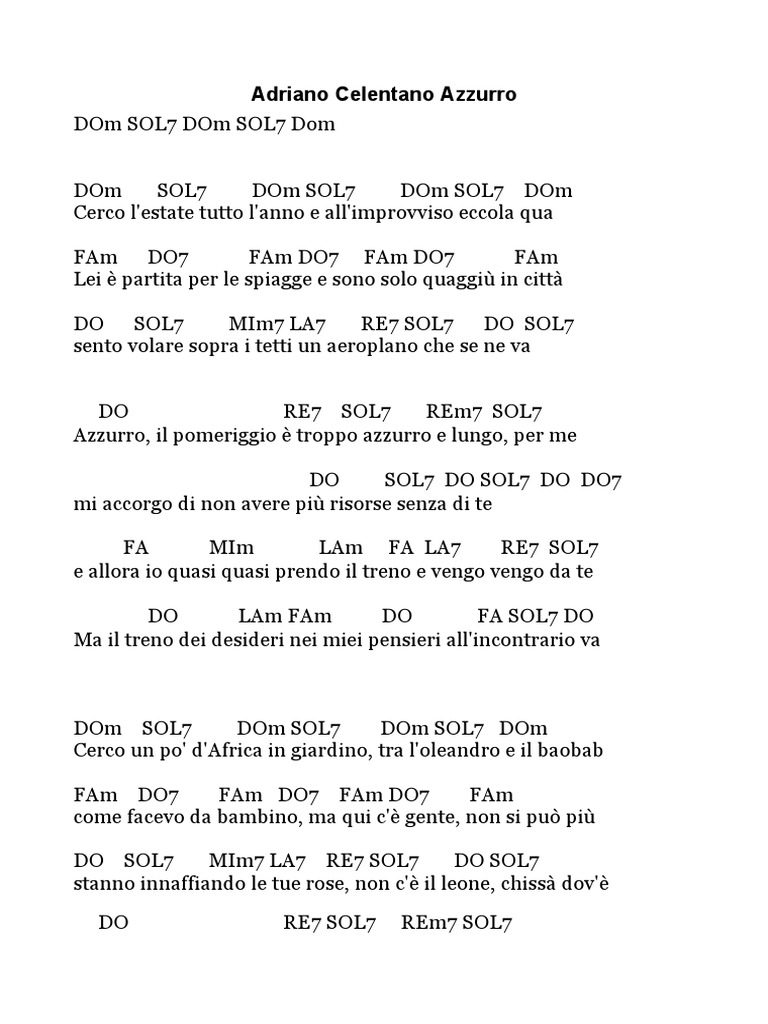 Azzurro Celentano | PDF