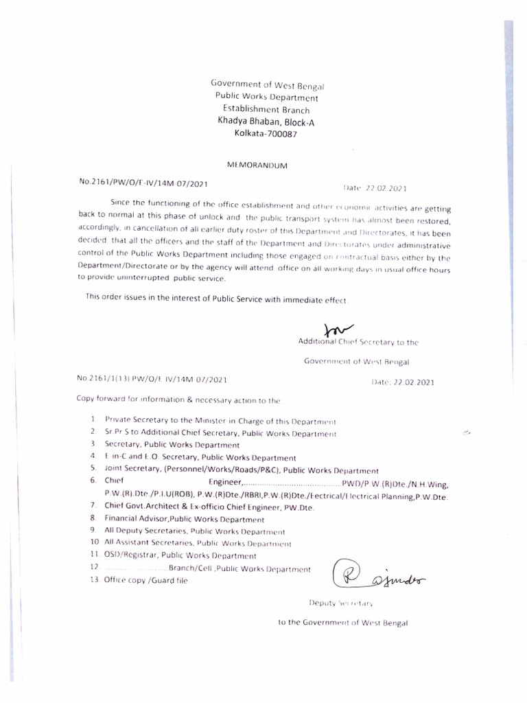 Attendance Order | PDF | Government | Government Of India